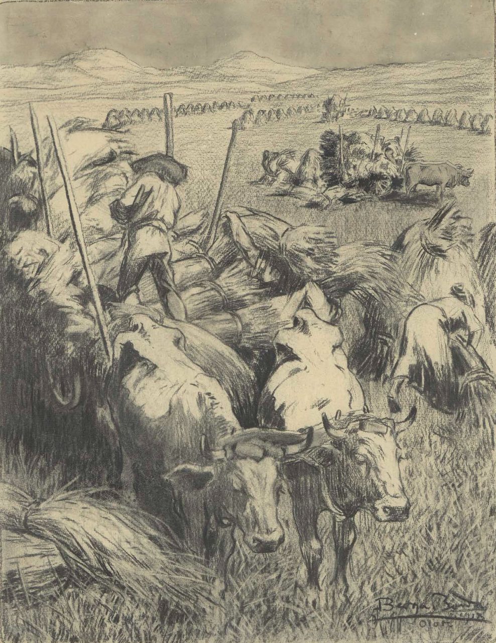 Recollint garbes (1918), Josep Berga i Boada - Museu d'Art de Girona